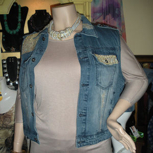 Jackets & Coats | Bling Ripped Blue Jean Vest | Poshmark